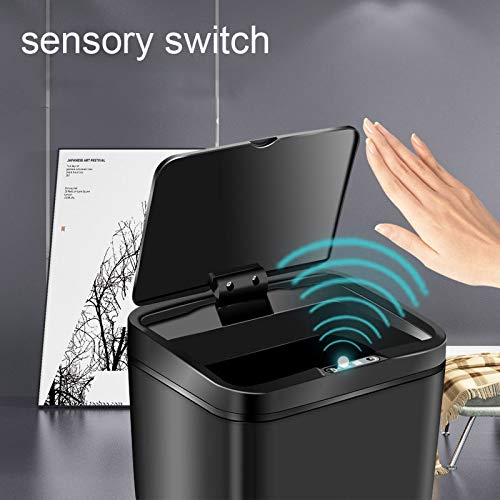 WENLII Automatic Intelligent Induction Trash Can Household Kitchen Bedroom Bathroom Trash Plastic Bin 12L