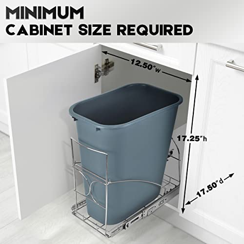 Aismio Pull Out Trash Can Under Cabinet, Kitchen Adjustable Sliding Waste Bin Frame, Cabinet Garbage Can Pull Out for Kitchen Under Counter, Trash Can Not Included