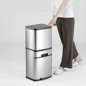 LYSLDH Recycling Kitchen Trash Can Double Dry Wet Separation Rubbish Bin Bathroom Storage Drawers