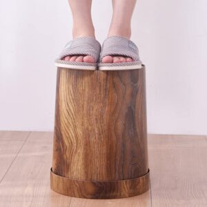 LYSLDH Wood Grain Trash Can Home Living Room Kitchen Garbage Bin Office Toilet Paper Basket Bathroom Bedroom Supplies