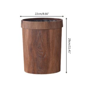 LYSLDH Wood Grain Trash Can Home Living Room Kitchen Garbage Bin Office Toilet Paper Basket Bathroom Bedroom Supplies