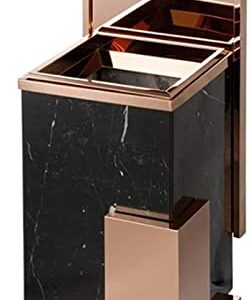 Trash Bin Trash Can Wastebasket Ashtray Garbage Bin 12L Luxury Stainless Steel Trash Can Marble Waste Bin With Ashtray Hotel Lobby Vertical Outdoor Large Garbage Bin Garbage Can Waste Bin ( Color : On