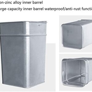 Trash Bin Trash Can Wastebasket Ashtray Garbage Bin 12L Luxury Stainless Steel Trash Can Marble Waste Bin With Ashtray Hotel Lobby Vertical Outdoor Large Garbage Bin Garbage Can Waste Bin ( Color : On