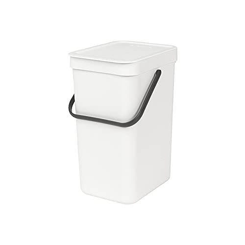 UNNIQ Trash can, 1pc Plastic Rectangular Small Trash Bin, Waste Paper, Trash Bin Container, with Handle, for Bathroom, Kitchen, Home Office, Dormitory Size: 22 * 27.9 * 40.1cm