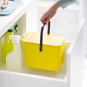 UNNIQ Trash can, 1pc Plastic Rectangular Small Trash Bin, Waste Paper, Trash Bin Container, with Handle, for Bathroom, Kitchen, Home Office, Dormitory Size: 22 * 27.9 * 40.1cm