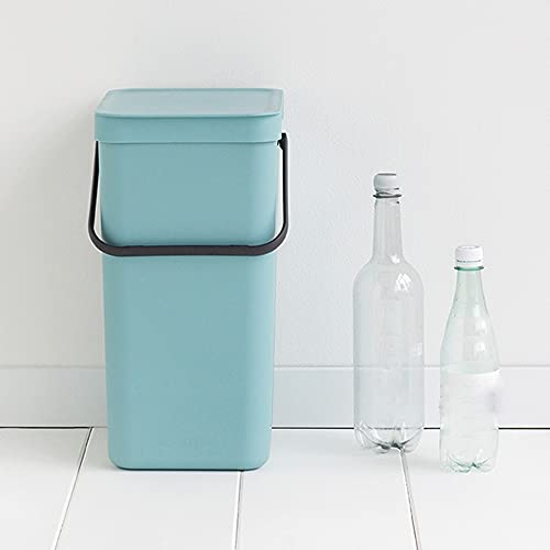 UNNIQ Trash can, 1pc Plastic Rectangular Small Trash Bin, Waste Paper, Trash Bin Container, with Handle, for Bathroom, Kitchen, Home Office, Dormitory Size: 22 * 27.9 * 40.1cm