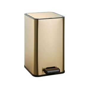 kitchens trash can 10l modern stylish stainless steel trash can with lid call that toilet feasible kitchen foot-operated garbage can large capacity home office – holds waste (color : gold)