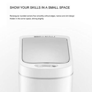 WENLII 7L Home Intelligent Trash Can Automatic Induction Electric Waste Bins Kick Barrel Battery Version Trash Can for Kitchen Bathroom