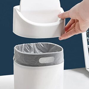 UNNIQ Trash can, Plastic Mini Trash Can with Lid Wastebasket for Bathroom Vanity, Desktop, Tabletop or Coffee Table (White) (Size : A)