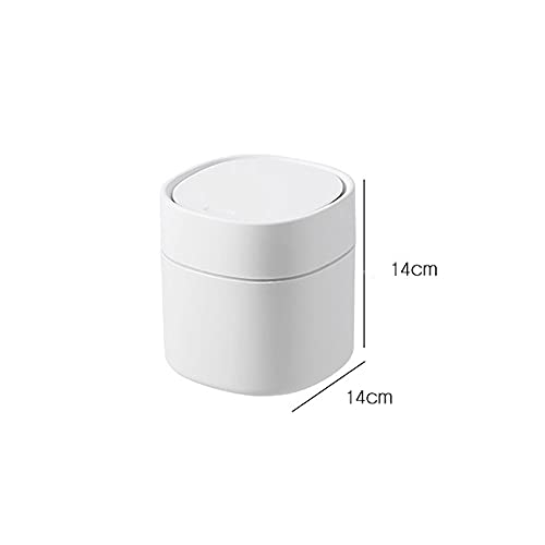 UNNIQ Trash can, Plastic Mini Trash Can with Lid Wastebasket for Bathroom Vanity, Desktop, Tabletop or Coffee Table (White) (Size : A)