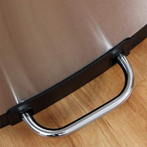 ALUKAP Small Garbage Can 6L Garbage Trash Can Stainless Steel Square Waste Bin Step Foot Pedal Outdoor Garbage Bin Kitchen Bathroom Office Rubbish Bin