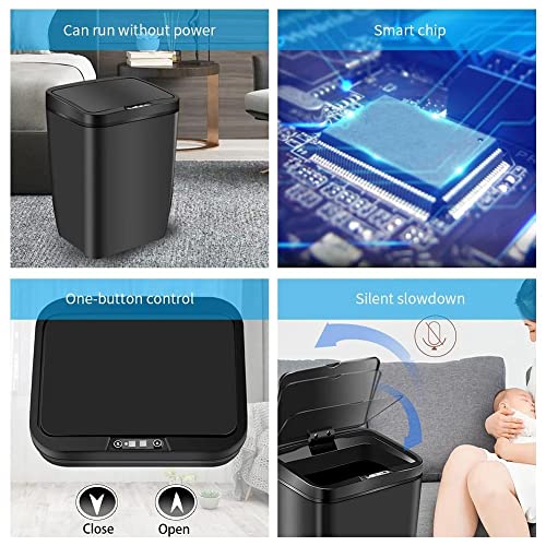 CXDTBH Automatic Touchless Trash Can Intelligent Induction Motion Sensor Trash Can Recycle Bin Kitchen Garbage Car Trash