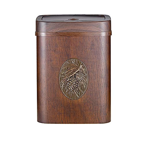 UNNIQ Trash can, Intelligent Induction Trash Can,8L Touchless Smart Wooden Trash Can,Mute Intelligent Environmental Protection Adjustable Sensing Distance Storage Bucket