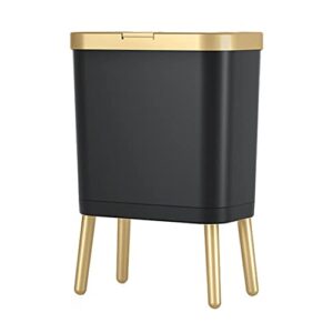 cxdtbh 15l golden trash can for kitchen bathroom quadruped high-foot push-type plastic narrow garbage bin with lid (color : d, size : 1pcs)