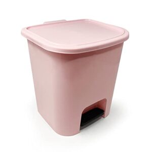 PLASTIFIC 7.5L Foot Pedal Bin Dustbin Rubbish Paper Waste Kitchen Office Plastic Bins (Pink with Black Removable Inner Bucket)…