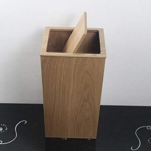 WSLLK Under Sink Trash can Japanese Garbage Bin Luxury Styling Living Room Bedroom Office Home Wastepaper Wooden Trash Bin Can