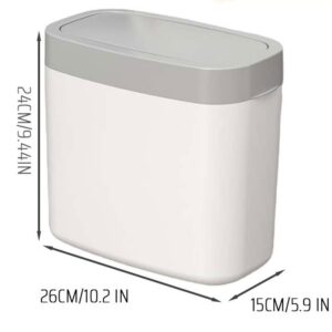 GENIGW Trash Can Bathroom Press Automatic Waste Bin with Lid Recycling Garbage Basket Trash Kitchen Rubbish Can Toilet Bin Narrow