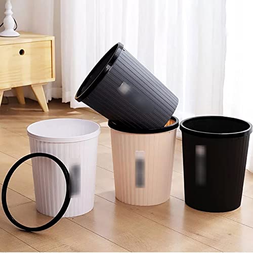 UNNIQ Trash can, Small Round Plastic Trash Can, Trash Bin Recycling Bin, Bathroom, Kitchen, Bedroom, Home Office, Outdoor Trash Can Recycling (Color : Grey, Size : Small)