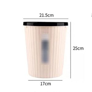 UNNIQ Trash can, Small Round Plastic Trash Can, Trash Bin Recycling Bin, Bathroom, Kitchen, Bedroom, Home Office, Outdoor Trash Can Recycling (Color : Grey, Size : Small)