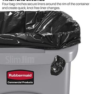 RubbermaidRubbermaid Commercial Products ProSave Shelf-Storage Ingredient Bin & Commercial Products Slim Jim Plastic Rectangular Trash/Garbage Can, 23 Gallon, Black