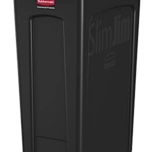 RubbermaidRubbermaid Commercial Products ProSave Shelf-Storage Ingredient Bin & Commercial Products Slim Jim Plastic Rectangular Trash/Garbage Can, 23 Gallon, Black