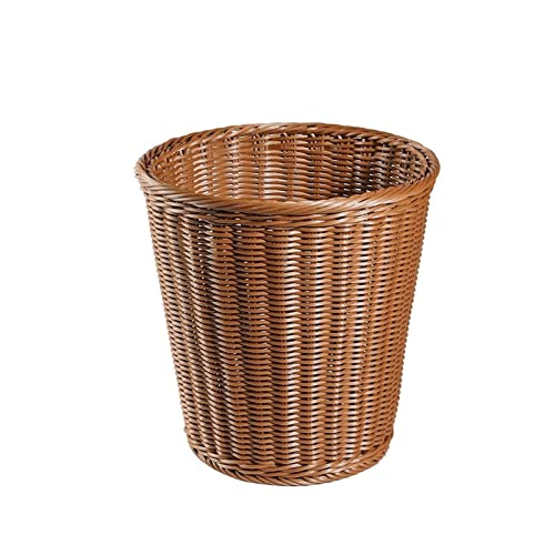 WSLLK Under Sink Trash can Rattan Woven Waste Bin Trash Can Kitchen Trash Basket Home Office Dustbin Sundries Garbage Can Accessories