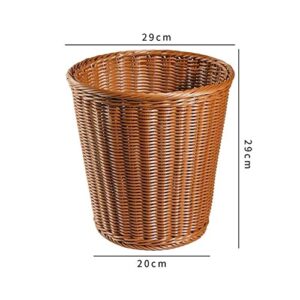 WSLLK Under Sink Trash can Rattan Woven Waste Bin Trash Can Kitchen Trash Basket Home Office Dustbin Sundries Garbage Can Accessories