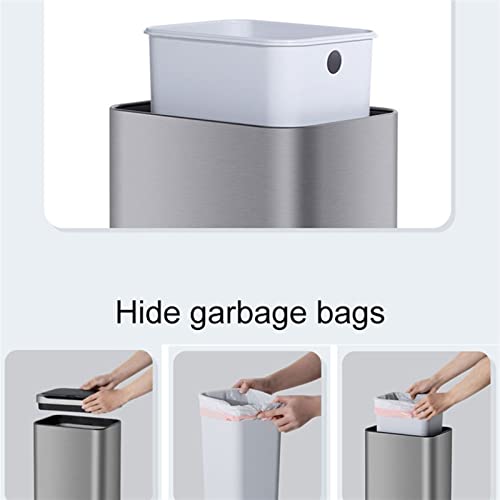 DYPASA Garbage Can 13L Large Capacity Smart Trash Can for Kitchen High Foot Stainless Steel Automatic Sensor Dustbin for Bedroom Trash Bin