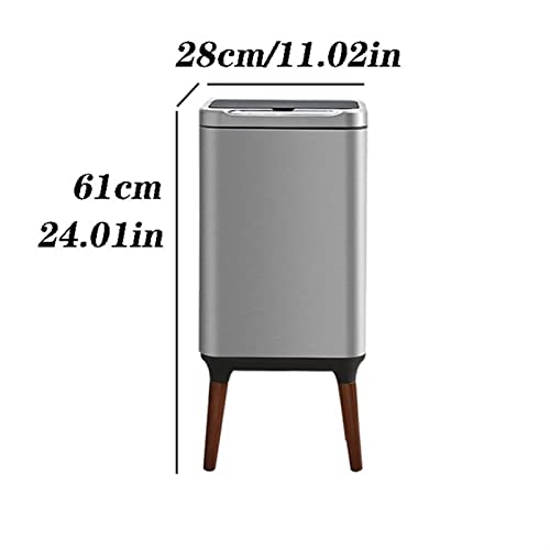 DYPASA Garbage Can 13L Large Capacity Smart Trash Can for Kitchen High Foot Stainless Steel Automatic Sensor Dustbin for Bedroom Trash Bin