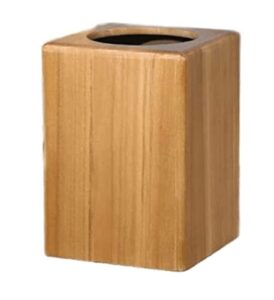 trash bin trash can wastebasket wood trash can wastebasket rustic garbage container bin with inner barrel for home office garbage can waste bin (color : onecolor, size : 20.5 * 20.5 * 29cm)