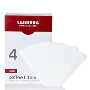 Lardera #4 Oxygen Bleached White Coffee Filters, 100ct