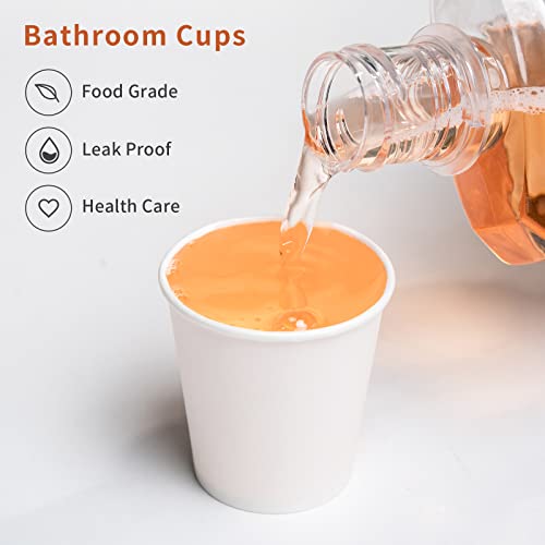 RACETOP 3 oz Paper Cups Bathroom [600 count], Bathroom Cups Disposable, Mouthwash Cups, Small Snack Cups, Ideal for Bathroom, Home,Party