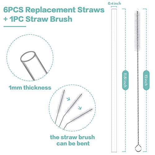 Replacement Straws for Stanley Adventure Travel Tumbler - 6 PCS Straws Replacement for Stanley Cup 40 OZ, Straws Replacement with Cup Cleaner for Stanley Quencher Adventure 30/40 OZ Stanley Water Jug