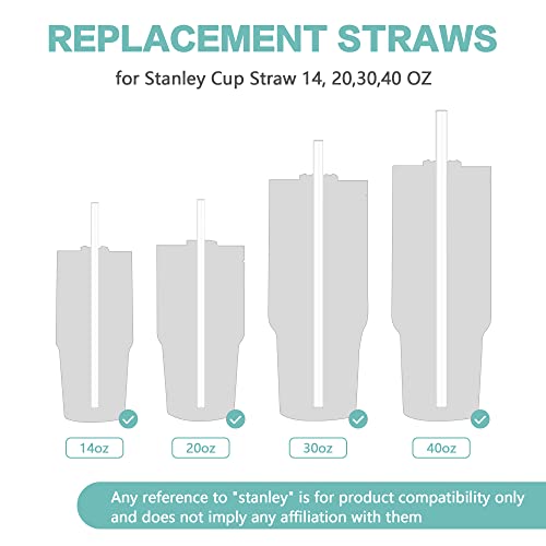 Replacement Straws for Stanley Adventure Travel Tumbler - 6 PCS Straws Replacement for Stanley Cup 40 OZ, Straws Replacement with Cup Cleaner for Stanley Quencher Adventure 30/40 OZ Stanley Water Jug