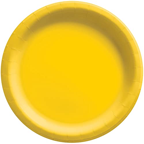 Amscan 640011.09 Yellow Sunshine Big Party Pack Paper Plates, 6 3/4" 50 Ct.