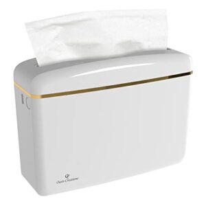 countertop multifold hand paper towel dispenser by oasis creations, single sheet dispensing – glossy white