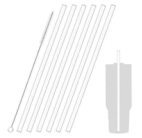 Replacement Straws for Stanley Adventure Tumbler, 6 Pack Reusable Straws Plastic Straws with Cleaning Brush Compatible with Stanley 20&30 oz Stanley Cup Stanley Water Jug