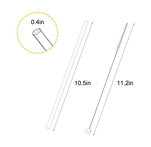 Replacement Straws for Stanley Adventure Tumbler, 6 Pack Reusable Straws Plastic Straws with Cleaning Brush Compatible with Stanley 20&30 oz Stanley Cup Stanley Water Jug