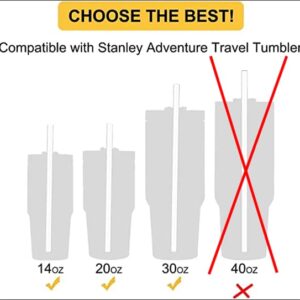 Replacement Straws for Stanley Adventure Tumbler, 6 Pack Reusable Straws Plastic Straws with Cleaning Brush Compatible with Stanley 20&30 oz Stanley Cup Stanley Water Jug