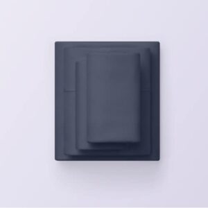 navy complete comfort sheets, queen, purple mattress sheets, cotton sheets, dusky navy, dark blue