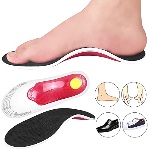 Arch Support Foot Insoles Orthotic Insole High Arch Foot Support Soft Functional Insoles, Insert For Severe Flat Feet Cotton Moisturizing Socks (L, L)