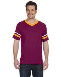 augusta sportswear men’s 2xl sleeve stripe jersey, maroon/gold/white, xx-large