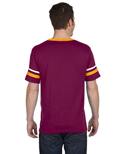 Augusta Sportswear Men's 2XL Sleeve Stripe Jersey, Maroon/Gold/White, XX-Large