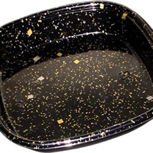 Chū Chemical Disposable Sushi Tubs, HS Square Tubs, 20, Black Gold Foil, BK, Body of 10 Pieces, Size: Approx. 9.3 x 9.3 x 1.5 inches (23.6 x 23.6 x 3.8 cm)