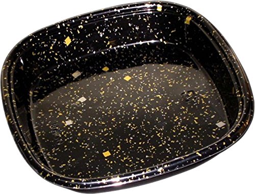 Chū Chemical Disposable Sushi Tubs, HS Square Tubs, 20, Black Gold Foil, BK, Body of 10 Pieces, Size: Approx. 9.3 x 9.3 x 1.5 inches (23.6 x 23.6 x 3.8 cm)