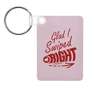 ThisWear Boyfriend Gifts from Girlfriend Glad I Swiped Right 2-Pack Aluminum Rectangle Keychain