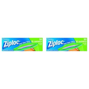 ziploc sandwich bags,x-large 30 ct (pack of 2)