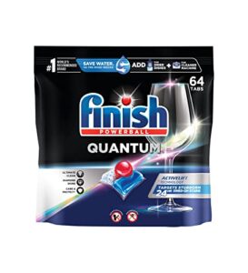 finish – quantum – 64ct – dishwasher detergent – powerball – ultimate clean & shine – dishwashing tablets – dish tabs