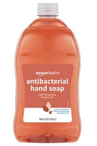 amazon basics antibacterial liquid hand soap refill, light moisturizing, triclosan-free, 56 fluid ounces, 1-pack (previously solimo)