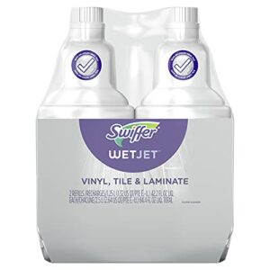 swiffer wetjet multi-purpose floor cleaner solution refill, vinyl, tile & laminate floor mopping and cleaning, 1.25 liter (2 pack)